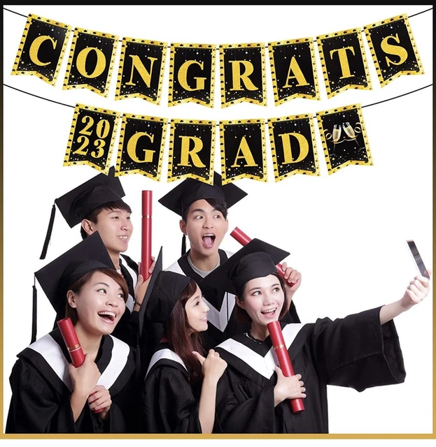 CONGRATS GRAD LETTER Banner 2023 Graduation Party Decor 2 Banners over ...