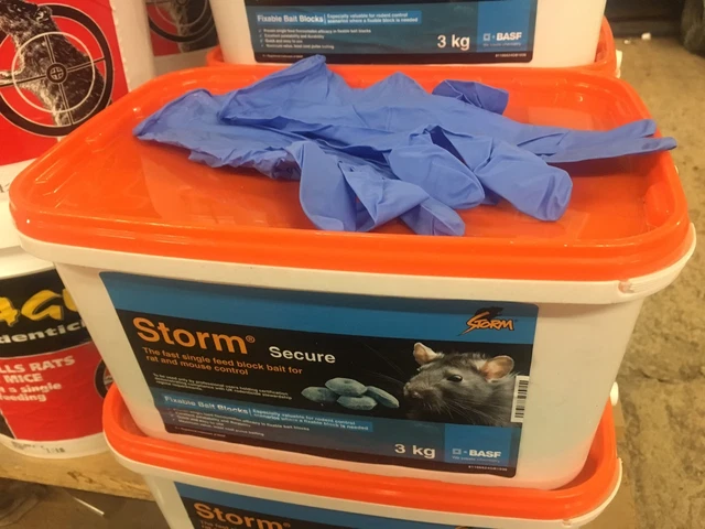 STORM SECURE RAT AND MOUSE MICE POISON 3kg SINGLE FEED KILL Blocks £33. ...