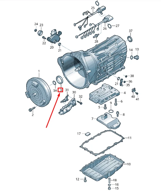 VW TOUAREG 7P MK2 Gearbox Converter Seal Ring 09D321181D NEW GENUINE £ ...
