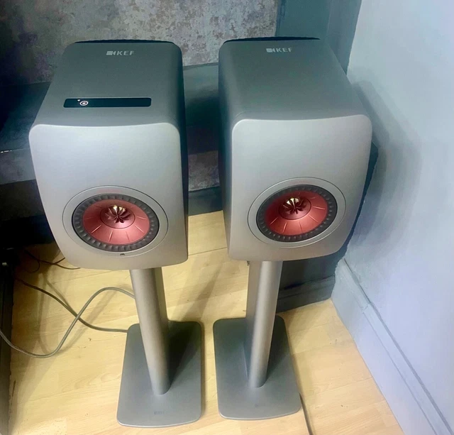 KEF LS50 WIRELESS II (Titanium Grey) Speakers with KEF S2 Floor Stands ...