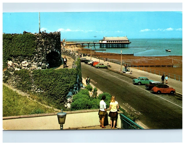 POSTCARD ROSS CASTLE The Pier and Promenade Cleethorpes Lincolnshire ...