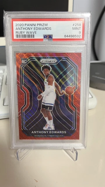 2020 PANINI PRIZM Ruby Wave #258 Anthony Edwards Rookie Card – PSA 9 ...