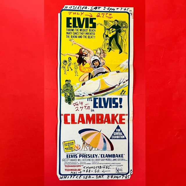 ELVIS PRESLEY CLAMBAKE Original Vintage Australian Daybill Movie Poster ...