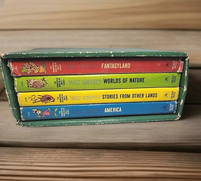 VINTAGE THE WONDERFUL Worlds of Walt Disney 4 Book Boxed Set Golden ...