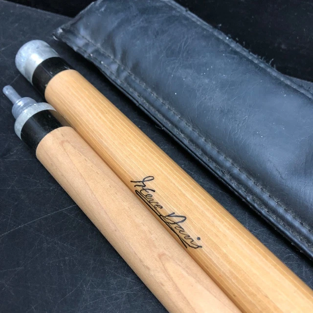 RILEY SNOOKER STEVE Davis Cue With Original Soft Case Wood Two Piece ...