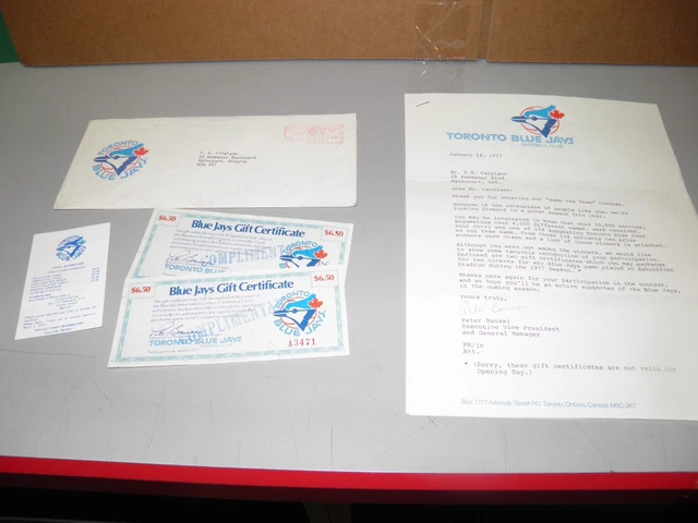 TORONTO BLUE JAYS Name the Team Contest package unique signed $20.00 ...