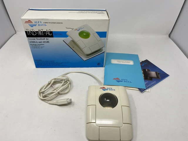 ALFA DATA TRACKBALL Mouse for Amiga and Atari TKB-MT-AC with Box ...