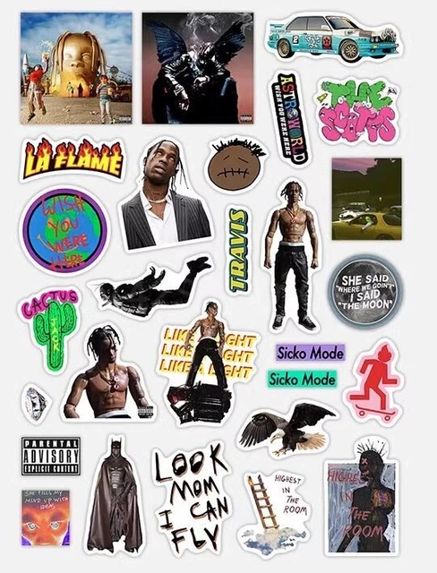 TRAVIS SCOTT STICKERS (one sheet) Gifts Laptop Decals Rapper (FREE ...