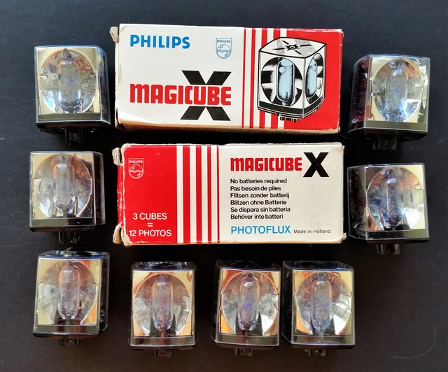PHILIPS MAGICUBE X Flash Cubes, 28 shot / photos. Vintage camera flash ...