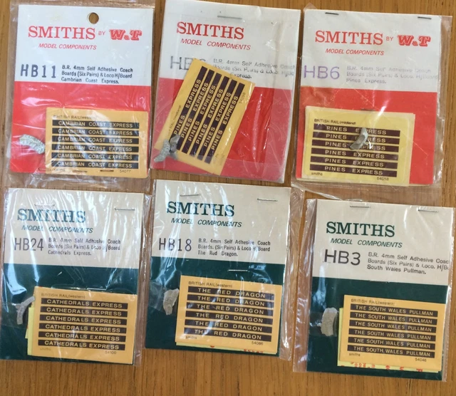 4MM SMITHS MODEL Components B.R. self adhesive coach boards x 6 packets ...