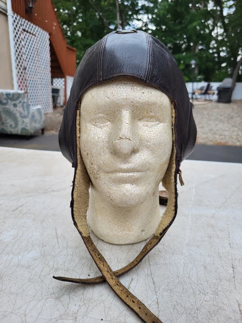 WW2 GERMAN LUFTWAFFE Type LKpW101 Winter Leather Helmet - Size 56 - W ...