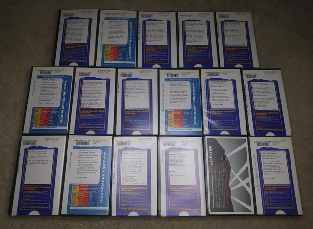 (17) EMPTY BLOCKBUSTER / Hollywood Video Rental VHS Tape Case Lot ...
