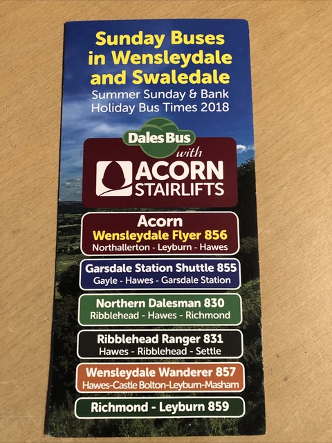 DALESBUS FAHRPLAN BROSCHÜRE 2018 Sonntagsbusse Wensleydale/Swaledale ...