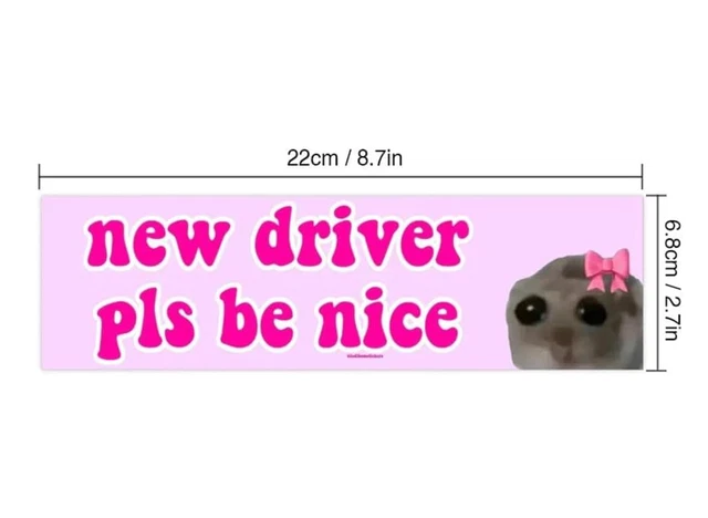 FUNNY SAD HAMSTER Meme Bumper Sticker I Don't Know How to Drive I'm ...
