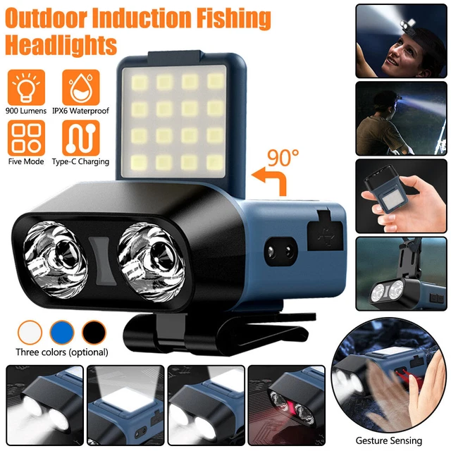 3LED RECHARGEABLE FLIP Cap Clip-on Head Lamp Headlight Hat Sensor Torch Light £11.48 - PicClick UK