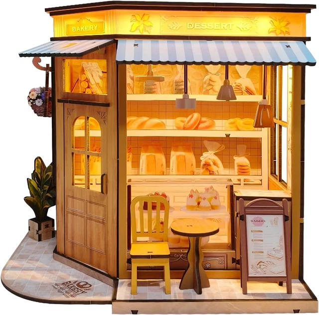 DIY MINIATURE HOUSE - LED Lighting Book Nook Kit Dollhouse Kit for ...