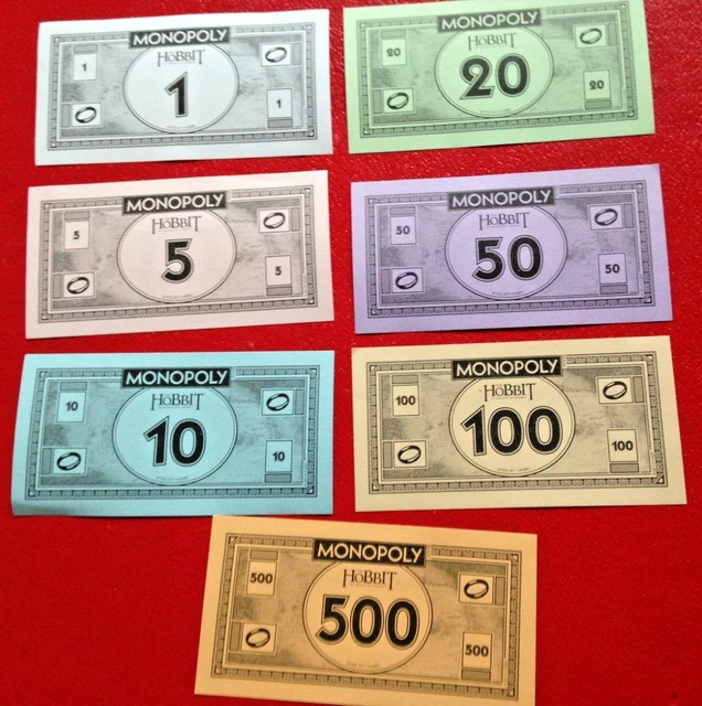 70 SPARE REPLACEMENT Bank Notes Money Monopoly The Hobbit Edition £3.99 ...