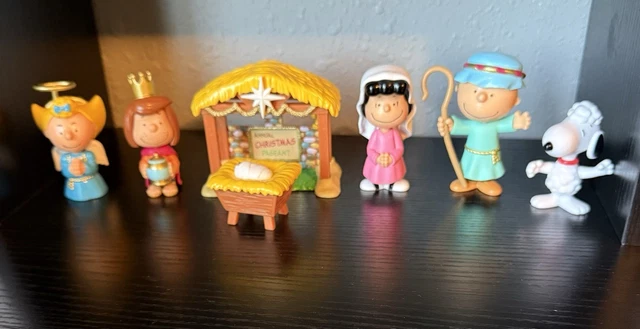 PEANUTS NATIVITY FIGURE Deluxe Set Snoopy Charlie Brown Annual ...