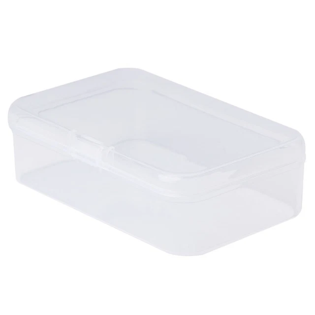 RECTANGULAR PLASTIC CLEAR Transparent Storage Box Collection Container ...