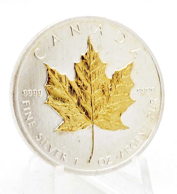 1 OZ SILBER Maple Leaf Canada 2012 gilded Lagerräumung EUR 45,00 ...