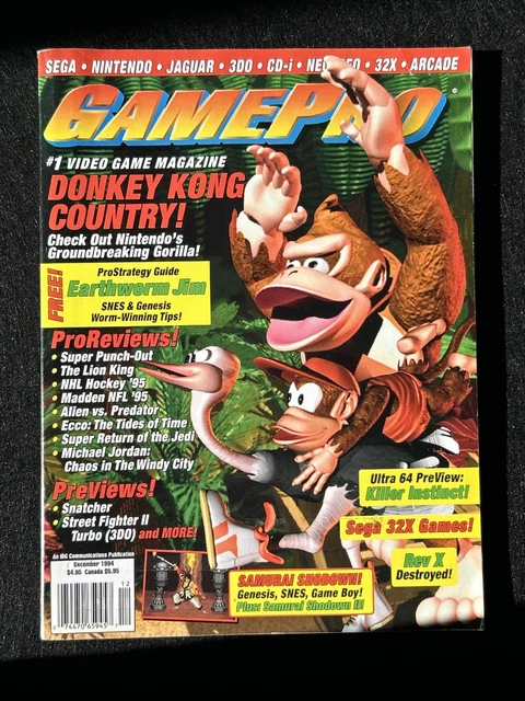 GAMEPRO MAGAZINE #12 December 1994 Vol. 6 Donkey Kong Country - No ...
