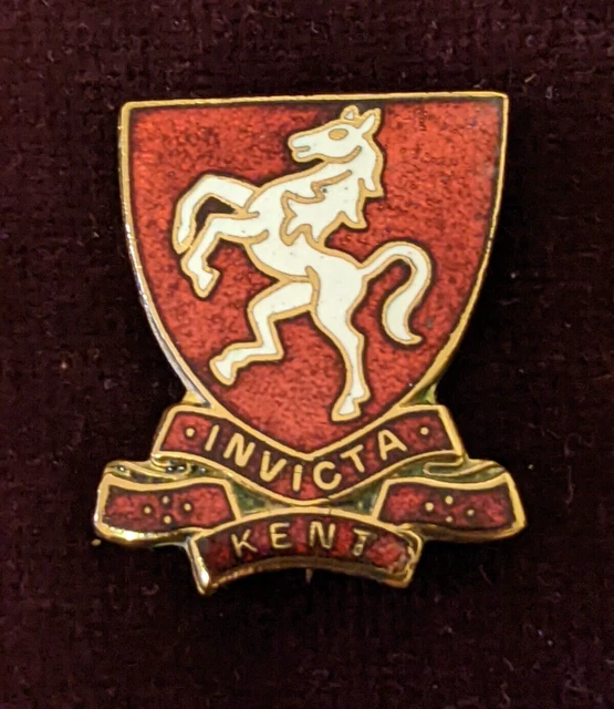 VINTAGE KENT INVICTA Girl Guides Enamel Badge - Butler Birmingham £15. ...