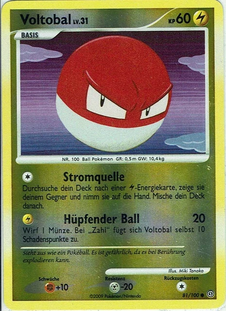 POKEMON CARTE TRADING D&p Tempête Numéro 81/100 Voltobal Reverse Holo ...
