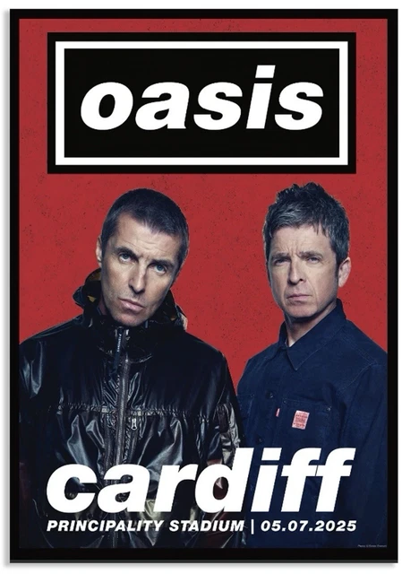 OASIS LIVE ‘25 Cardiff 5th July A2 Lithograph Poster Noel Liam ...