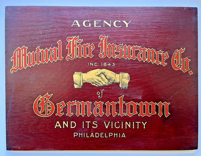 VINTAGE ANTIQUE WOODEN Trade Sign Hand painted Insurance Sign FREE ...