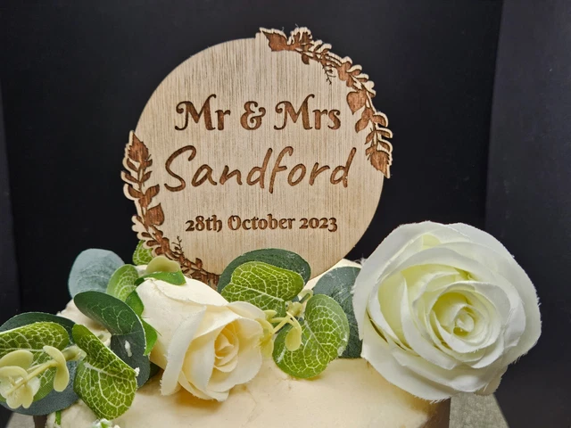 WEDDING CAKE TOPPER - Personalised - Wooden design avalible in ...