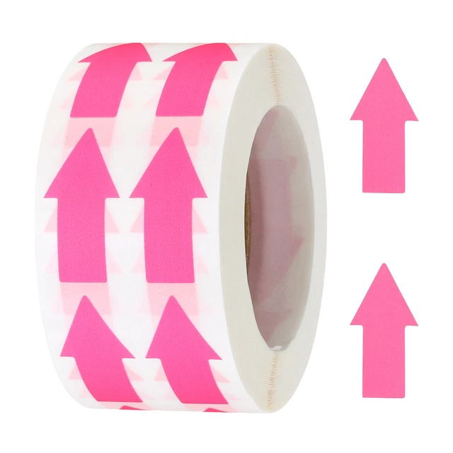 STICKER LABELS 1000 Count/Roll 0.6x1.2 Inch Fluorescent Pink Arrow ...