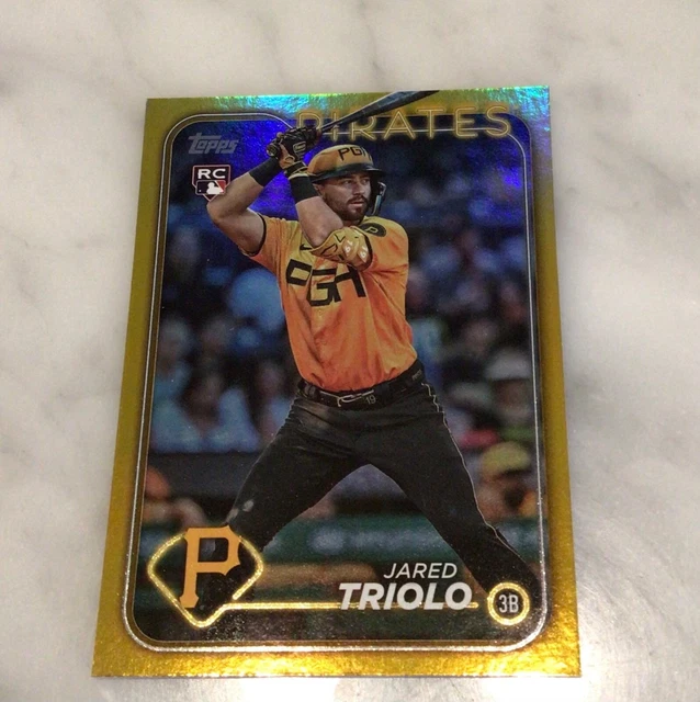2024 TOPPS SERIES 1 Pittsburgh Pirates Jared Triolo Rookie Lamina d'oro ...