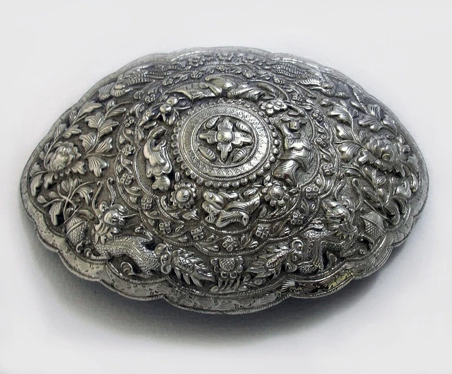 RARE ANTIQUE STRAITS Chinese Malay Peranakan Sterling Silver Belt ...