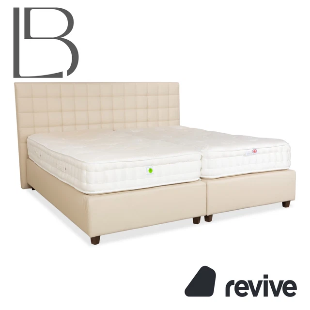 BOXSPRING LOVE STOCKHOLM Bed Faux Leather Cream Beige £1,718.44 ...