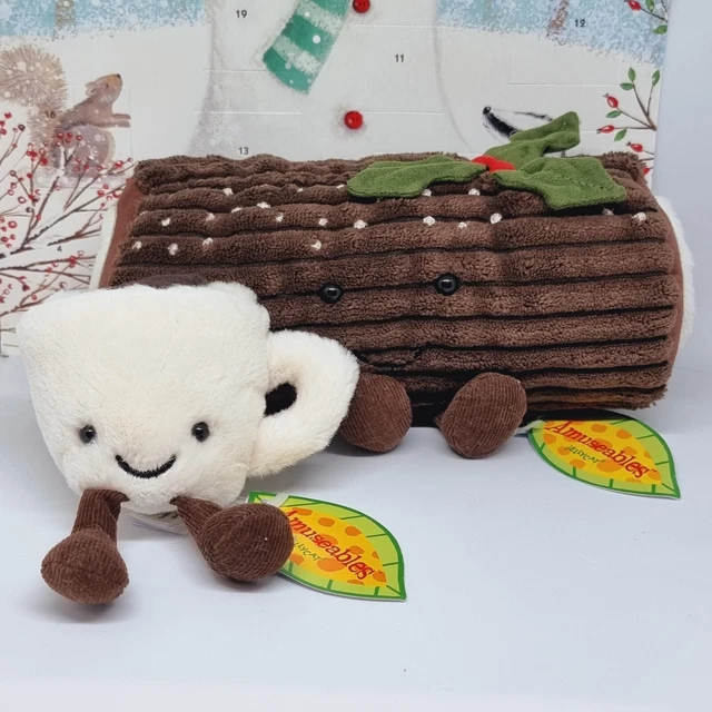 NEW JELLYCAT AMUSEABLE Yule Log, coffee cup -Christmas Pudding bundle ...