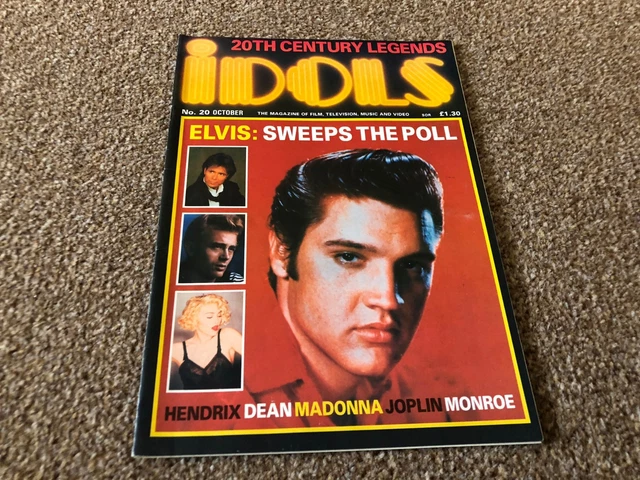 IDOLS MAGAZINE 1989 Oct Elvis Presley. Marilyn Monroe. Madonna. James ...