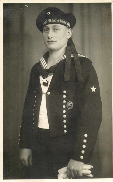 FOTO DEUTSCHER MATROSE Kriegsmarine Uniform Mützenband und Nachrichten ...