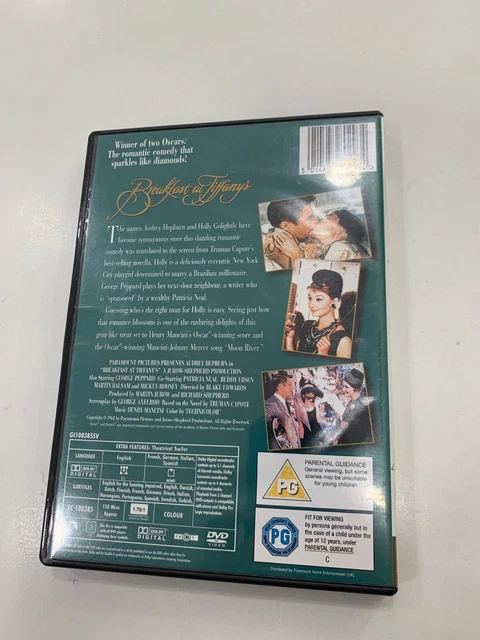 BREAKFAST AT TIFFANY'S DVD Audrey Hepburn George Peppard £25.01 ...