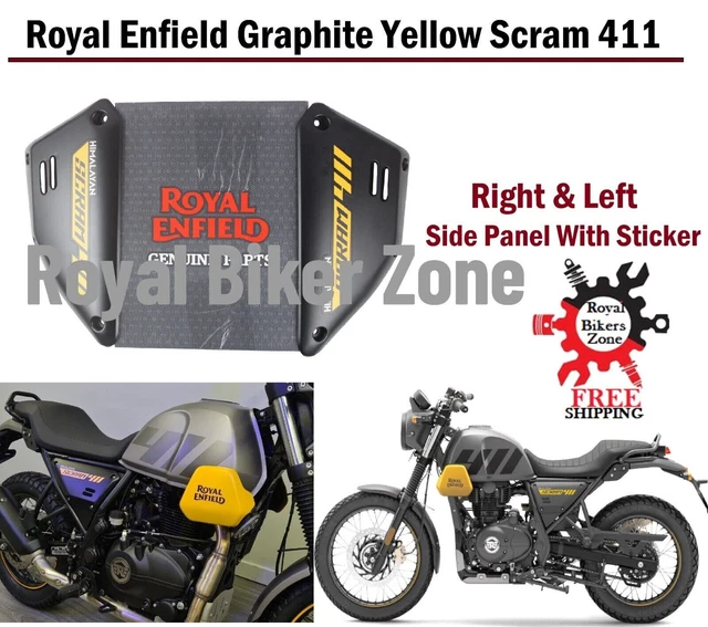 ROYAL ENFIELD &GRAPHITE Yellow Scram 411" "Side Panel With Sticker ...