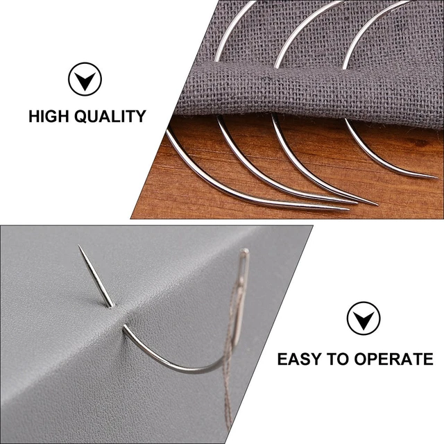 96PCS WEAVING NEEDLE Repair Weaving Curved Needles Hand Sewing Needle ...