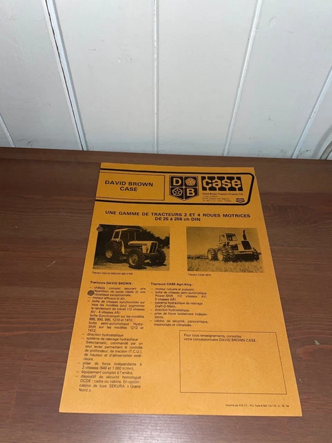BROCHURE PROSPEKT PROSPECTUS GAMME TRACTEUR DAVID BROWN-CASE tractor-traktor-ih EUR 5,99 ...