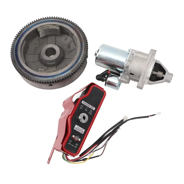 ENGINES ELECTRIC START Kit Starter Motor Flywheel Control Switch Box ...