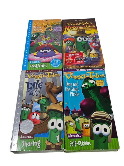 VEGGIE TALES VHS Lot 3 Sealed 1 Used Thankfulness Sharing Minnesota ...