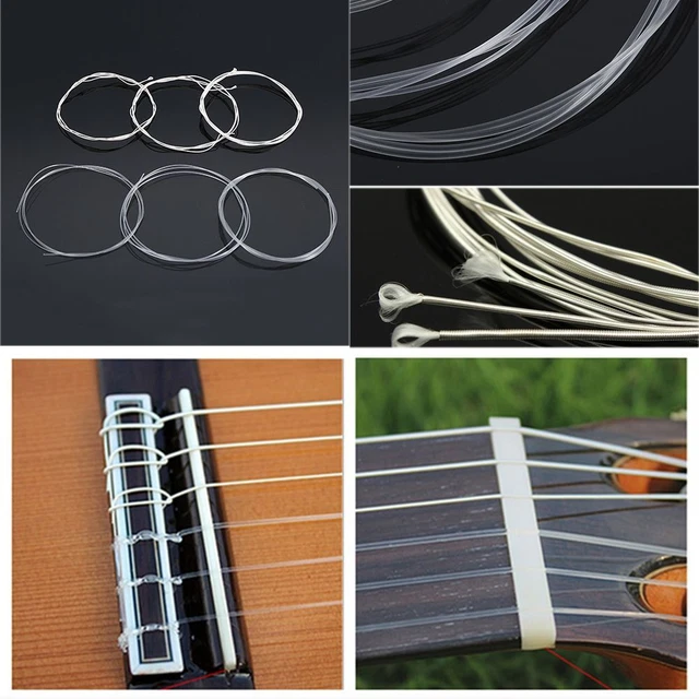 CLASSIC MUSIC METAL Wound Chord Set Silver Plated Nylon Guitar Strings ...