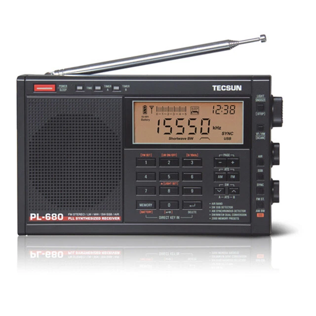 TECSUN PL-680 PORTABLE Radio FM Digital Tuning Full-Band FM/MW/SSB/PLL ...