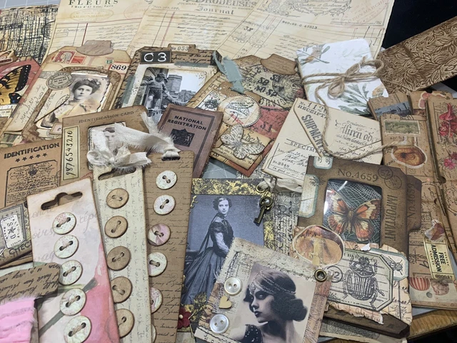 HANDMADE JUNK JOURNAL Ephemera Vintage Photos Letters Shabby Treasure X ...