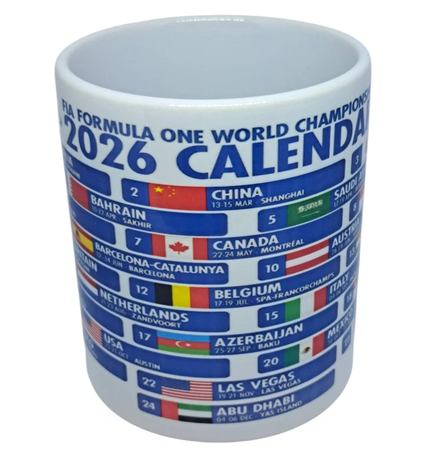 FORMULA ONE COFFEE Mug F1 2026 Calendar Cup Christmas Present Secret ...