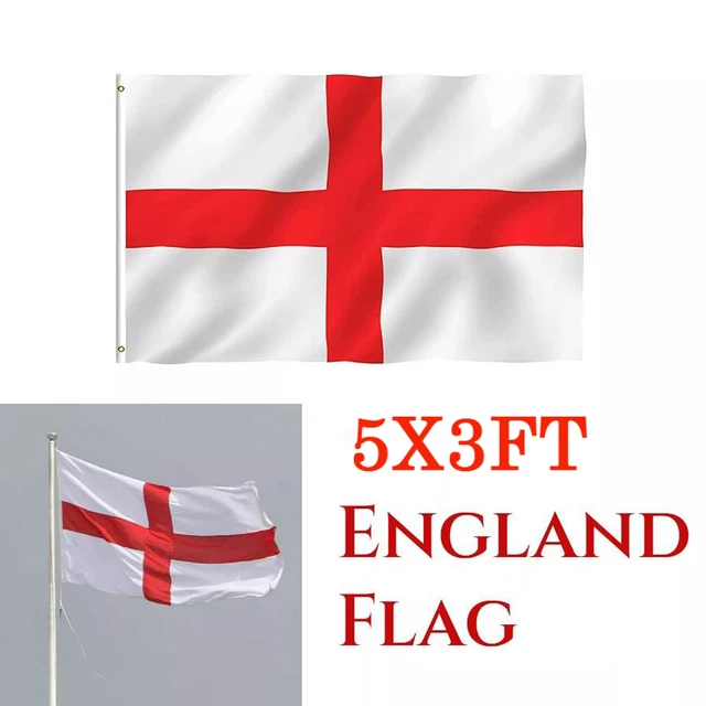 ENGLAND FLAG 5FT X 3FT St George Cross Flags English Eyelets £3.99 - PicClick UK
