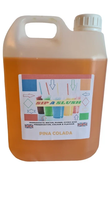 SLUSH SYRUP 5 litre PINA COLADA Sip A Slush 1L:5L £17.95 - PicClick UK