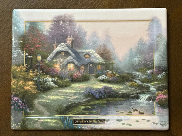 THOMAS KINKADE'S SUMMER’S Reflection Everett’s Cottage Ceramic Plate ...